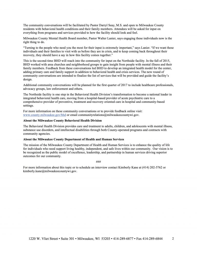 Conversations aim to gain feedback for development of Northside ...