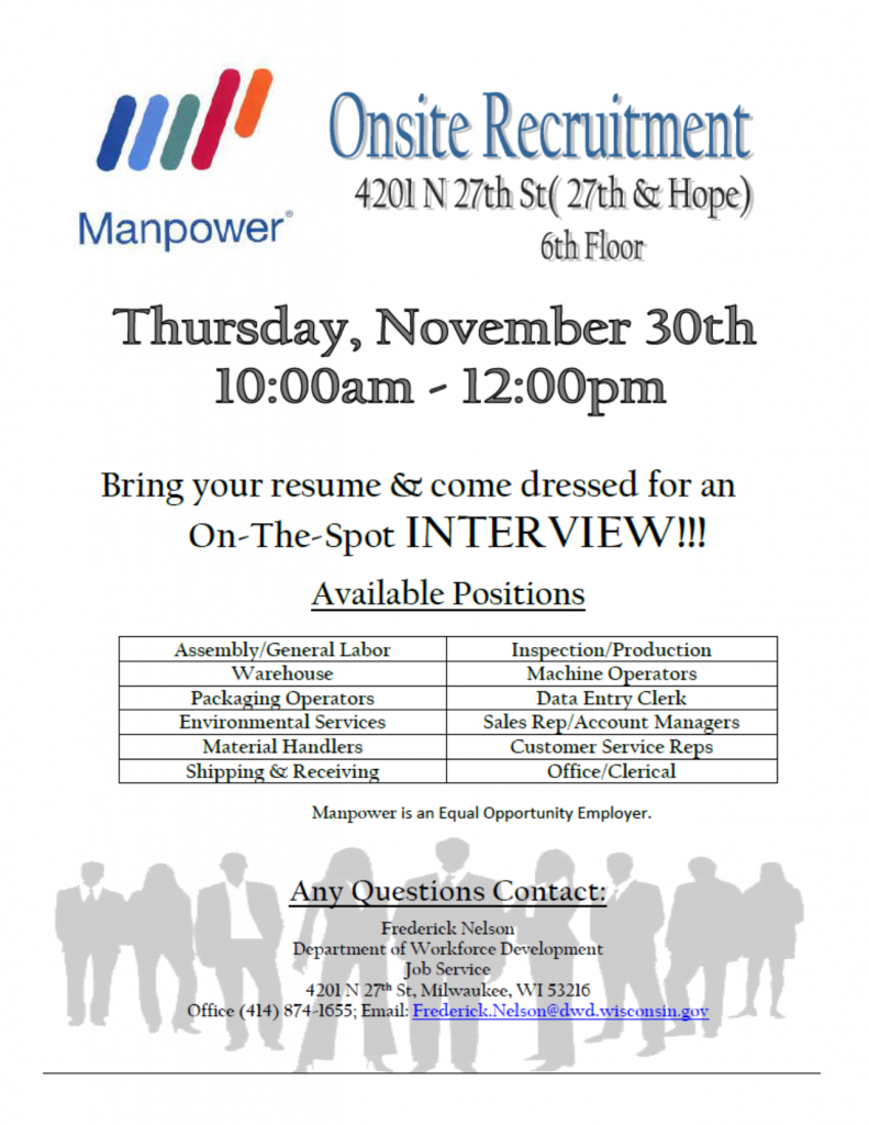Manpower On-The-Spot Interviews | Milwaukee Neighborhood News Service